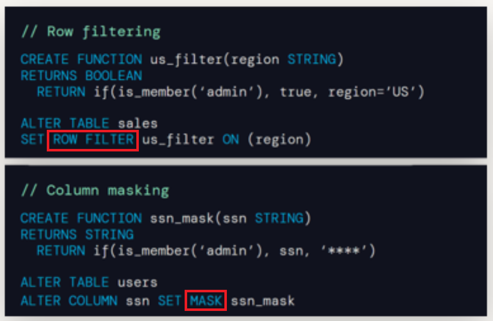 Set Mask And Set Row Filter Are Coming To The Data Databricks
